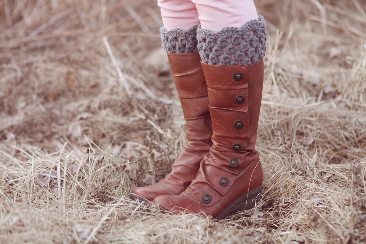 Boot Cuffs Gray Lace Boot Toppers Grey Bootcuffs Crochet Leg Warmers ...